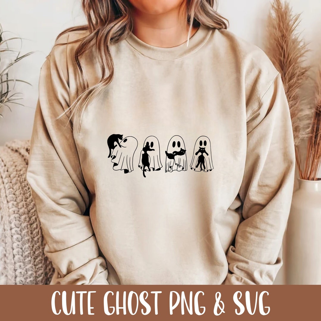 Spooky Season Ghost SVG | Cute Ghost SVG | Retro Halloween SVG | Hippie ...