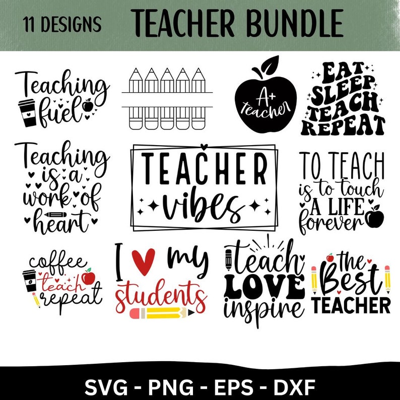 Teacher Svg Bundle Teacher Svg Teacher Appreciation Svg - Etsy