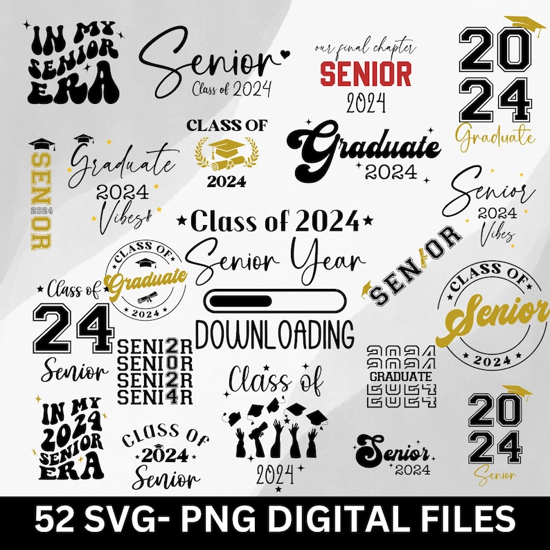 Senior 2024 SVG Graduate 2024 Svg Bundle Class of 24 Svg - Etsy