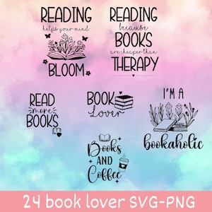 Reading Svg Bundle, Book Lover Svg, Book Svg, Library Svg, Book Quotes ...