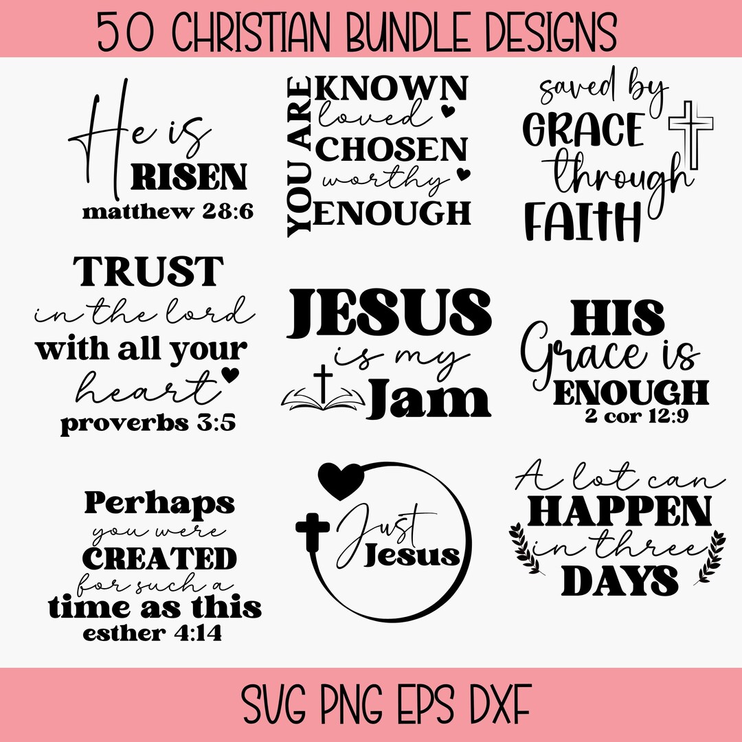 Christian Svg Bundle, Religious Svg, Scripture Svg, Bible Verse Svg ...