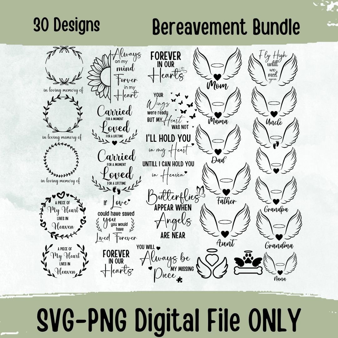 Memorial Svg Bundle,memorial Quotes Svg, Rest in Peace Svg, Cardinal ...
