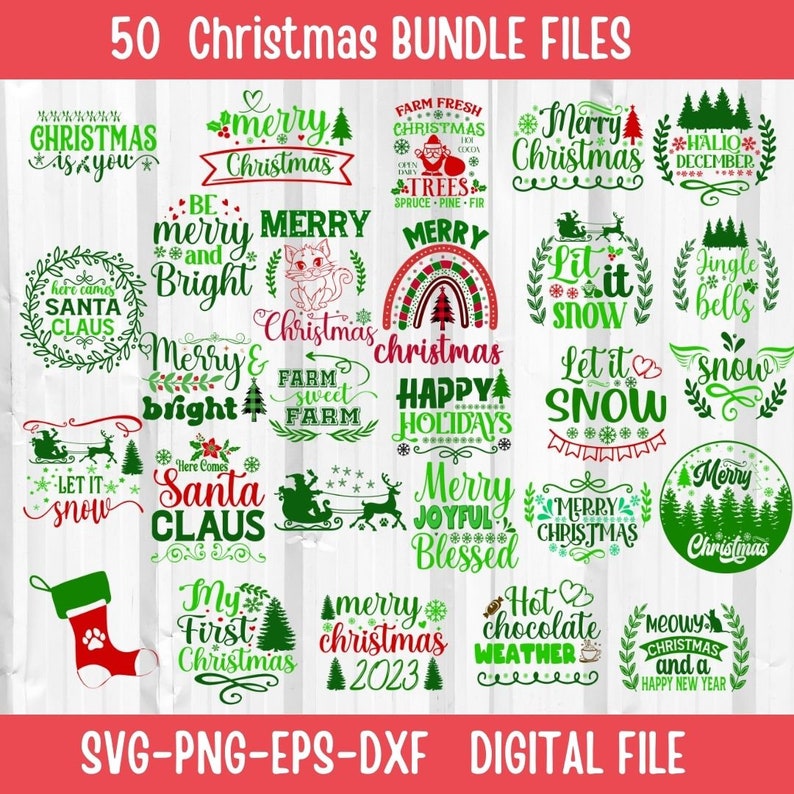 Christmas Svg Bundle Christmas Sign Svg Bundle Merry Christmas ...
