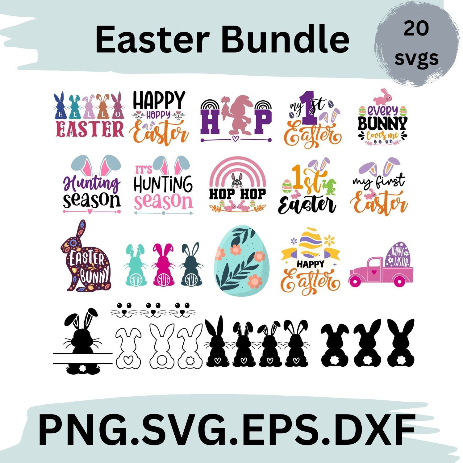 Easter SVG Bundle Easter SVG Happy Easter SVG Easter Bunny - Etsy