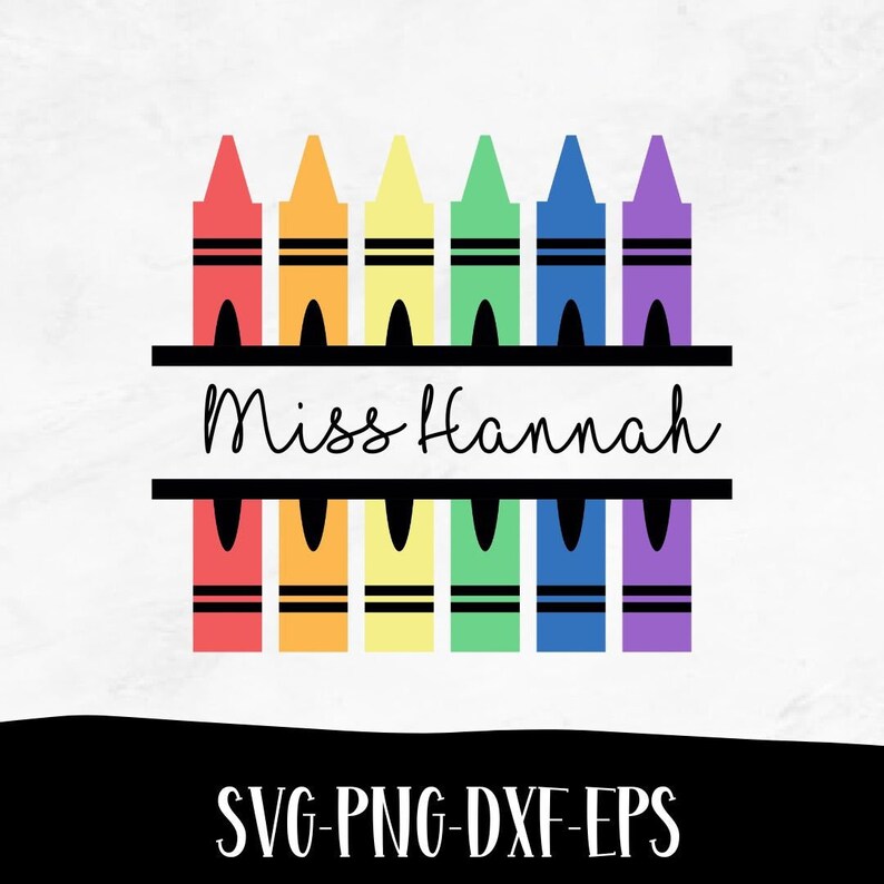 Crayon Split Monogram SVG Crayon Svg Crayon Split Monogram - Etsy