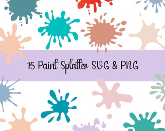 Multicolor Paint Splatter SVG Bundle, Paint Splats Svg Files, Paint Svg ...