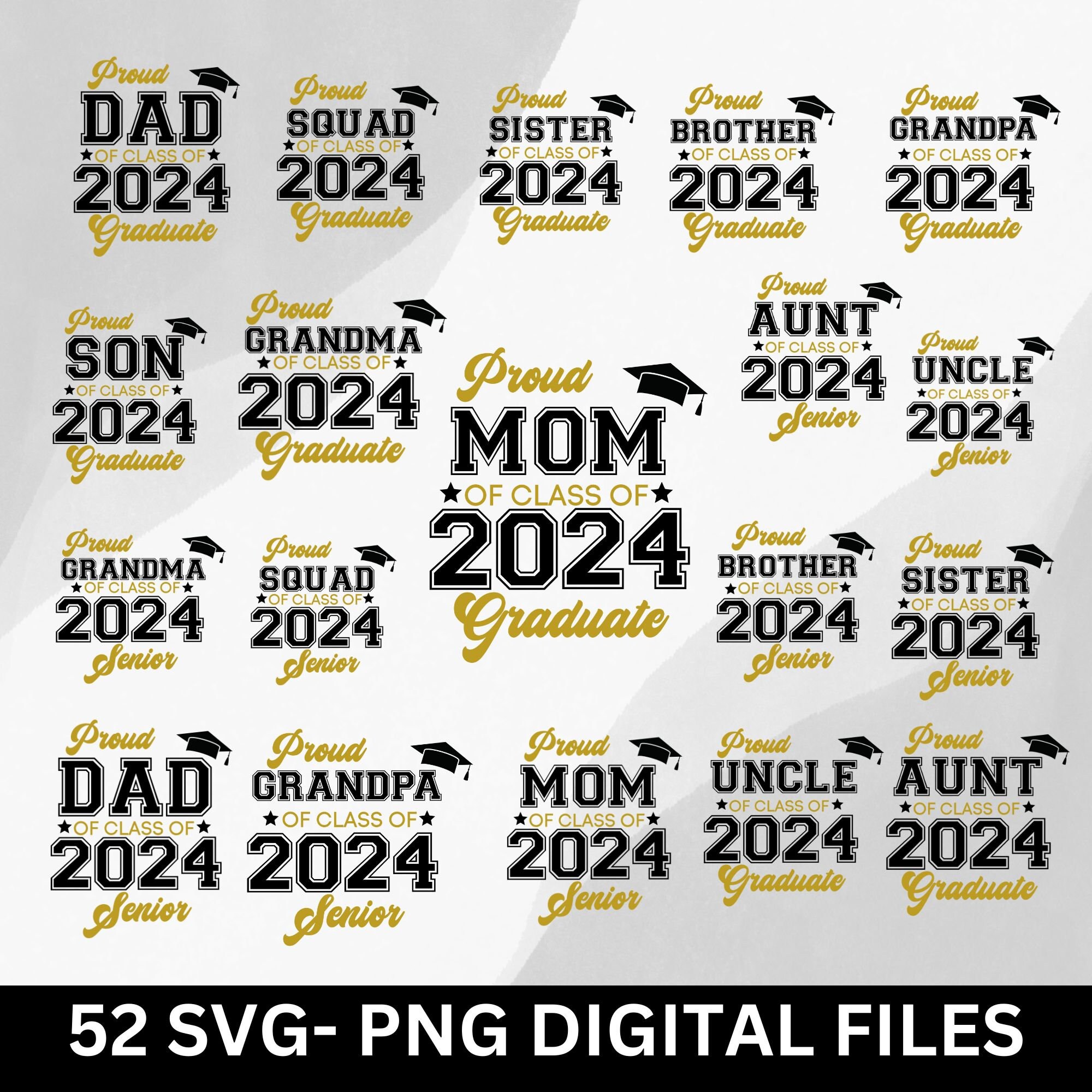 Senior 2024 SVG, Graduate 2024 Svg Bundle, Class of 24 Svg, Proud Mom ...