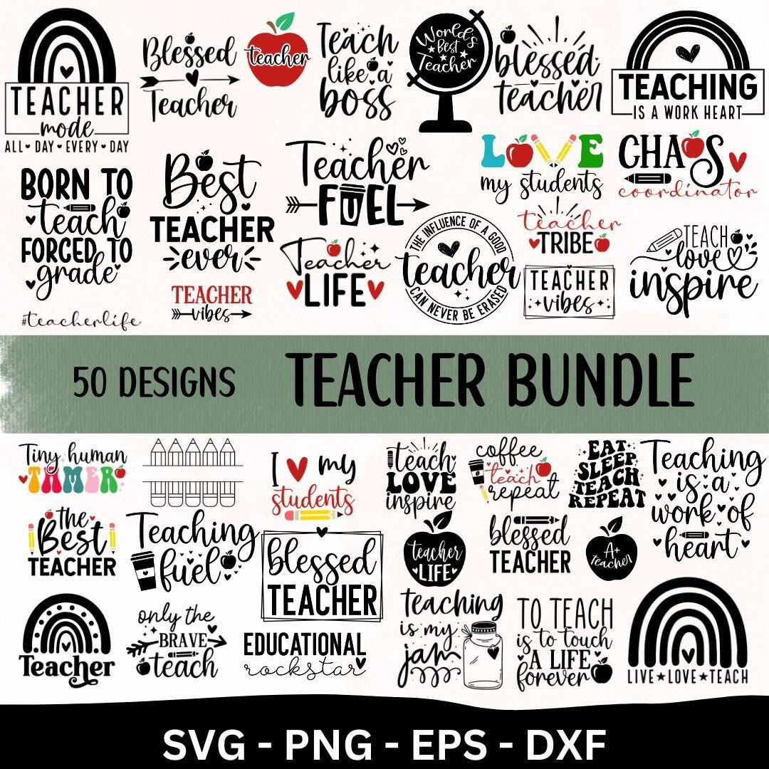 Best Teacher Svg Bundle Endterm Teacher Svg Back to School Svg Teacher ...
