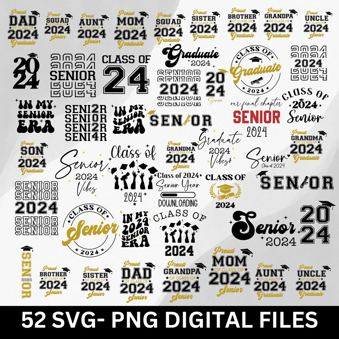 Senior 2024 SVG Graduate 2024 Svg Bundle Class of 24 Svg - Etsy Australia