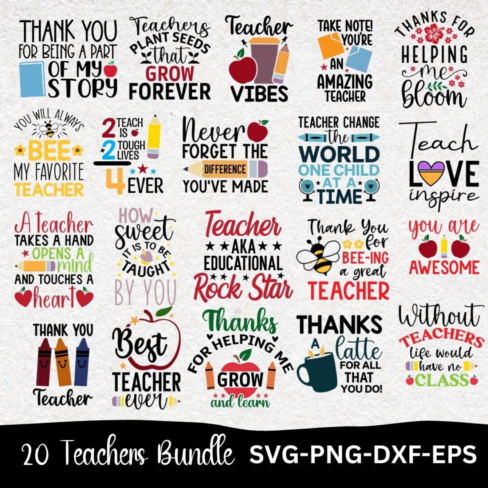 Teacher SVG Bundle Funny Teacher Life Teacher Gift Best Teacher Teacher ...