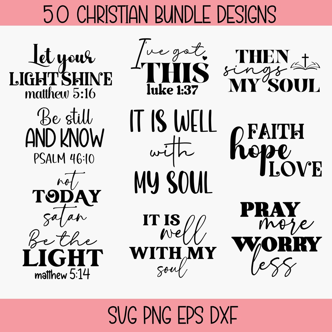 Christian Svg Bundle, Religious Svg, Scripture Svg, Bible Verse Svg ...