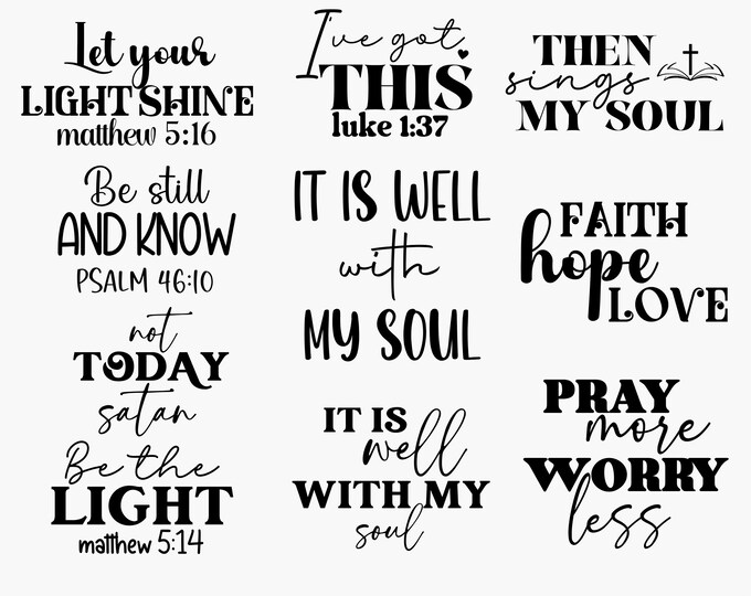 Christian Svg Bundle, Religious Svg, Scripture Svg, Bible Verse Svg ...