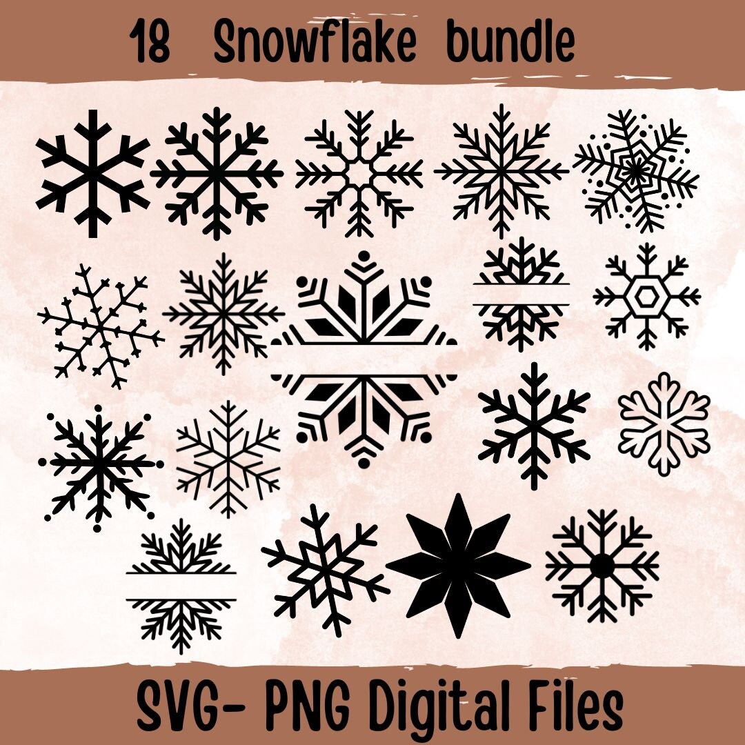 Snowflake Svg Bundle | Snowflake Clipart | Christmas Snowflake Svg ...
