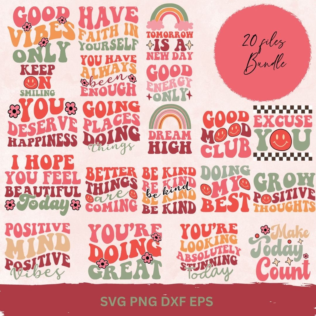 Groovy Svg Bundle Boho Svg Hippie Svg Aesthetic Svg - Etsy