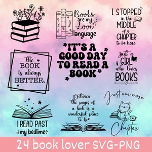 Reading Svg Bundle, Book Lover Svg, Book Svg, Library Svg, Book Quotes ...