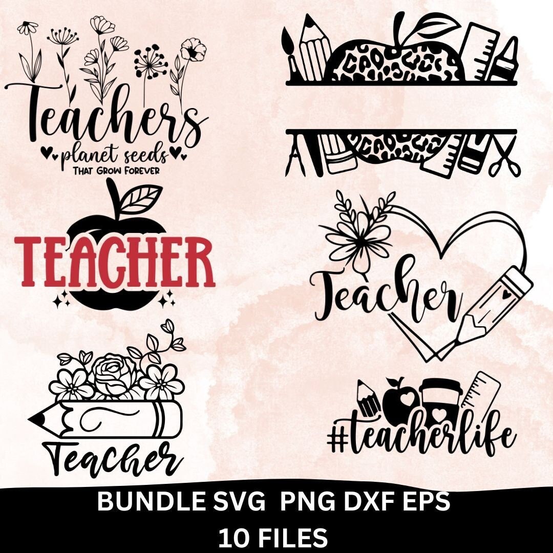 Teacher Svg Bundle Teacher Monogram Svg Teacher Shirt Back to - Etsy