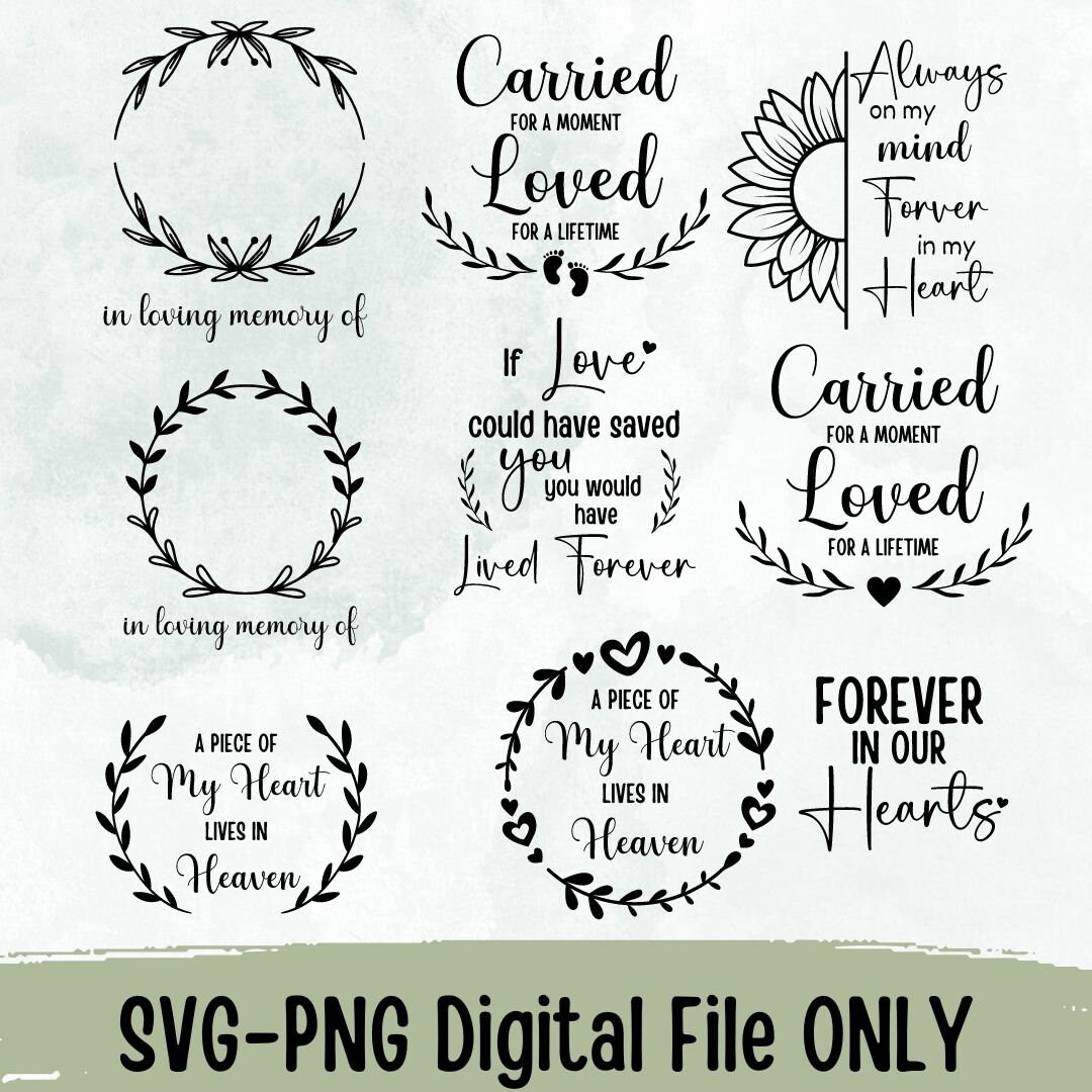 Memorial Svg Bundle Bereavement Svg Angel in Heaven Svg - Etsy UK