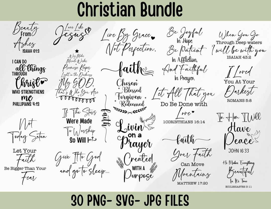 Christian Bundle SVG, Scripture Bundle,bible Verse Bundle, Religious ...