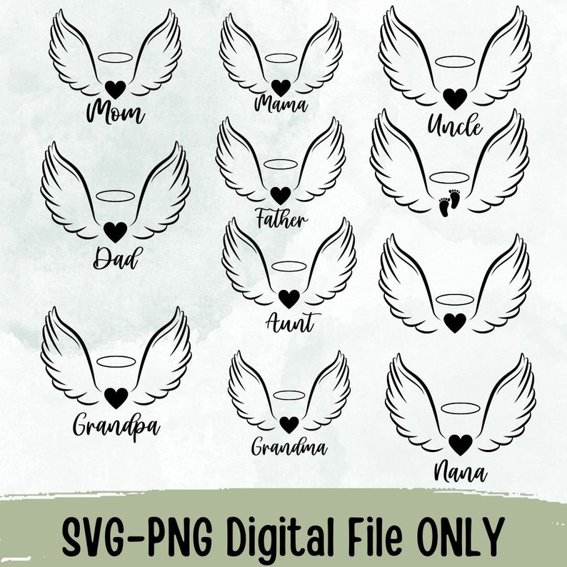 Memorial Svg Bundle Bereavement Svg Angel in Heaven Svg - Etsy UK