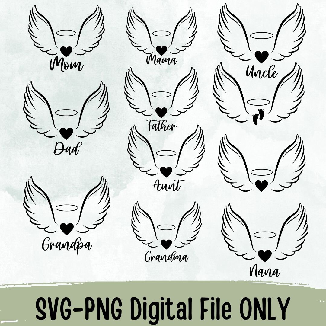 Memorial Svg Bundle Bereavement Svg Angel in Heaven Svg - Etsy UK