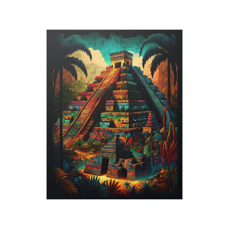 Mayan Civilization Beautiful Pyramid Satin Posters 210gsm 16 X 20 ...