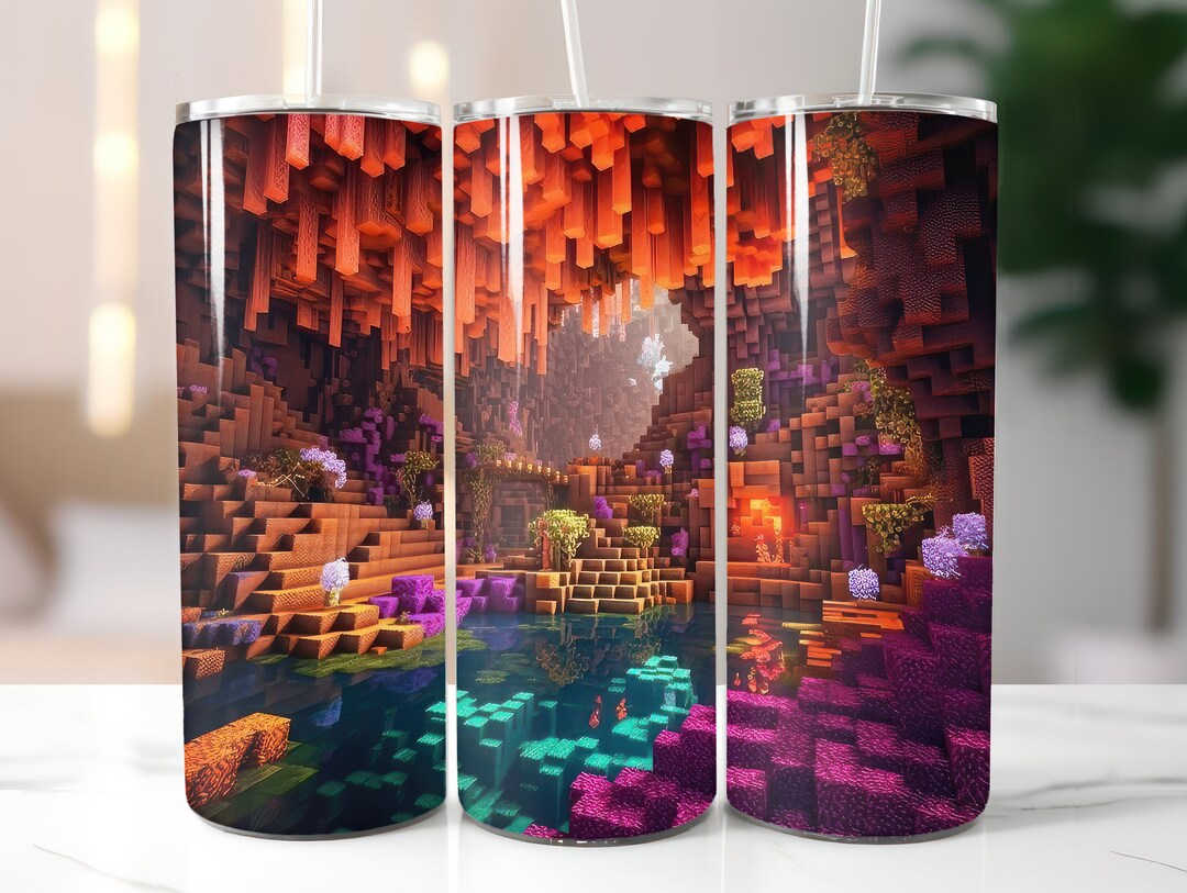 Minecraft Tumbler Wrap 20 Oz straight or Tapered, 32 Oz Digital ...