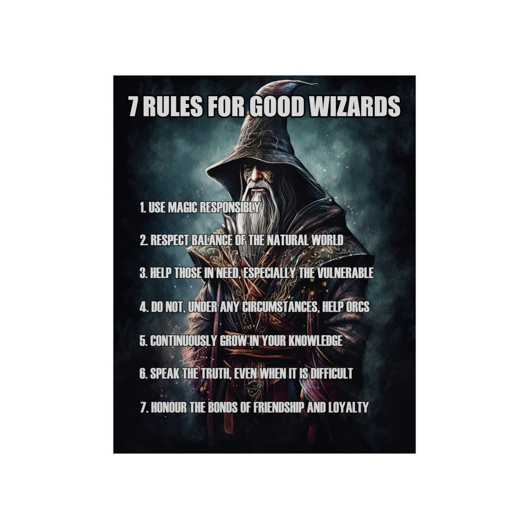 7 Rules for Good Wizards Magical Posters - Etsy