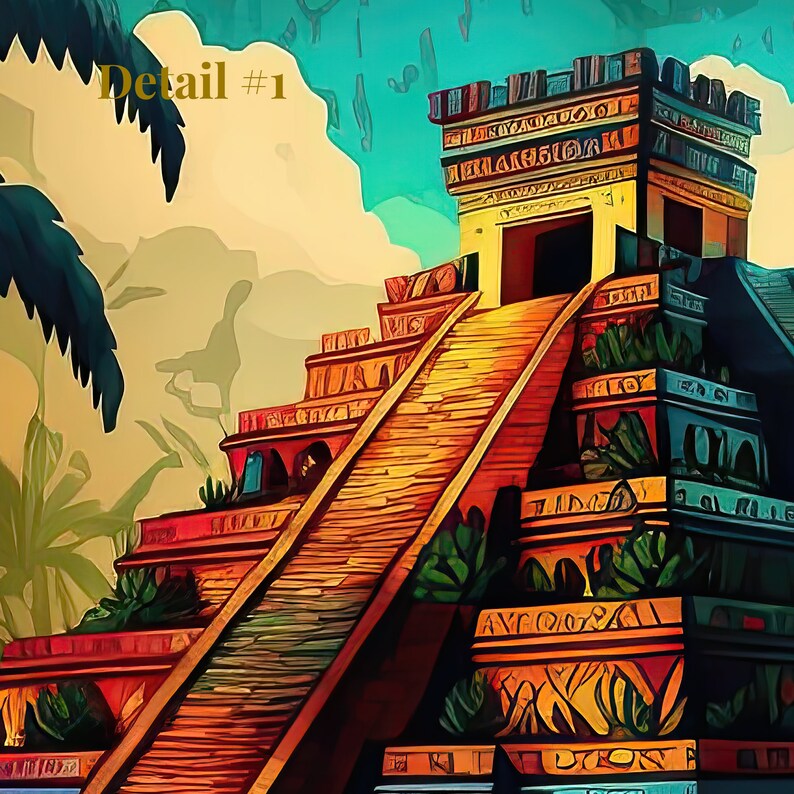 Mayan Civilization Beautiful Pyramid Satin Posters 210gsm 16 X 20 ...