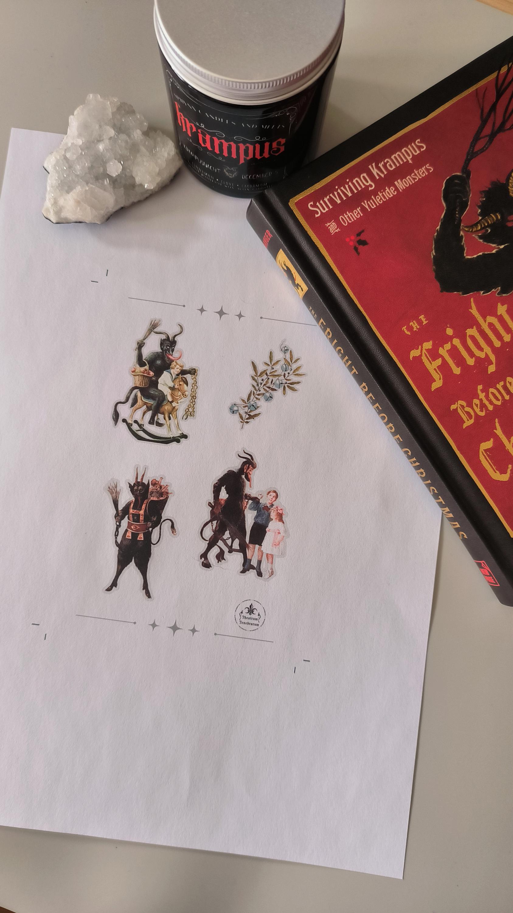 Krampus A6 Printable Sticker Sheet dark Christmas Vintage Yule Folklore ...