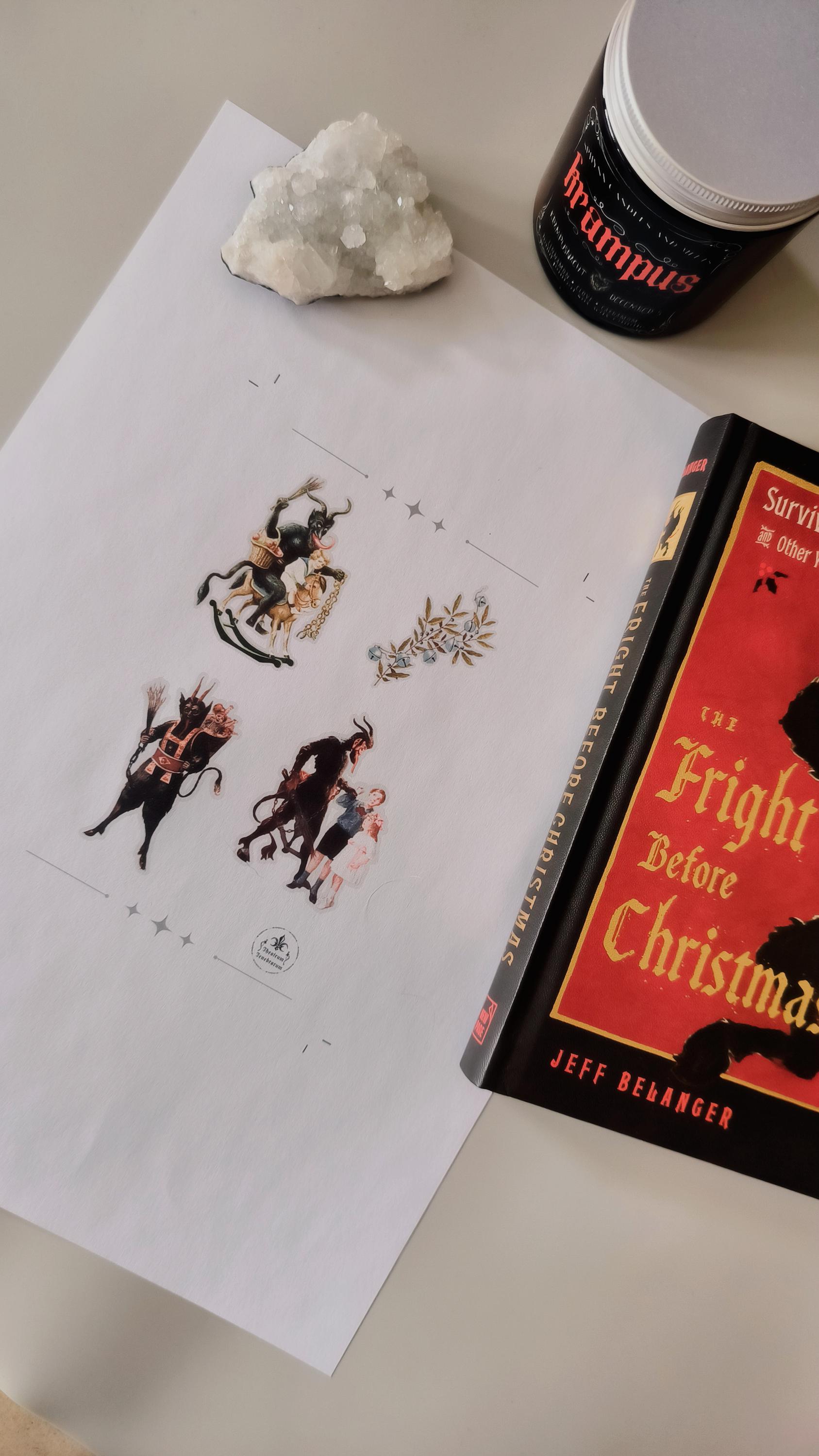 Krampus A6 Printable Sticker Sheet dark Christmas Vintage Yule Folklore ...