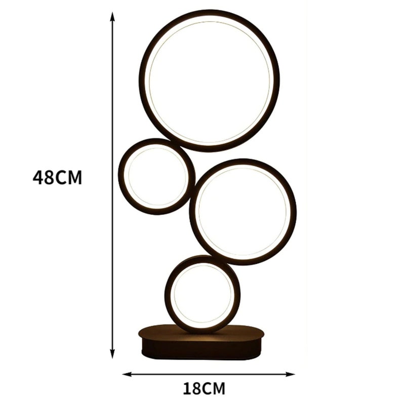 RGB LED Ring Table Lamp Smart APP Control 8W Dimmable Ambient Lighting ...