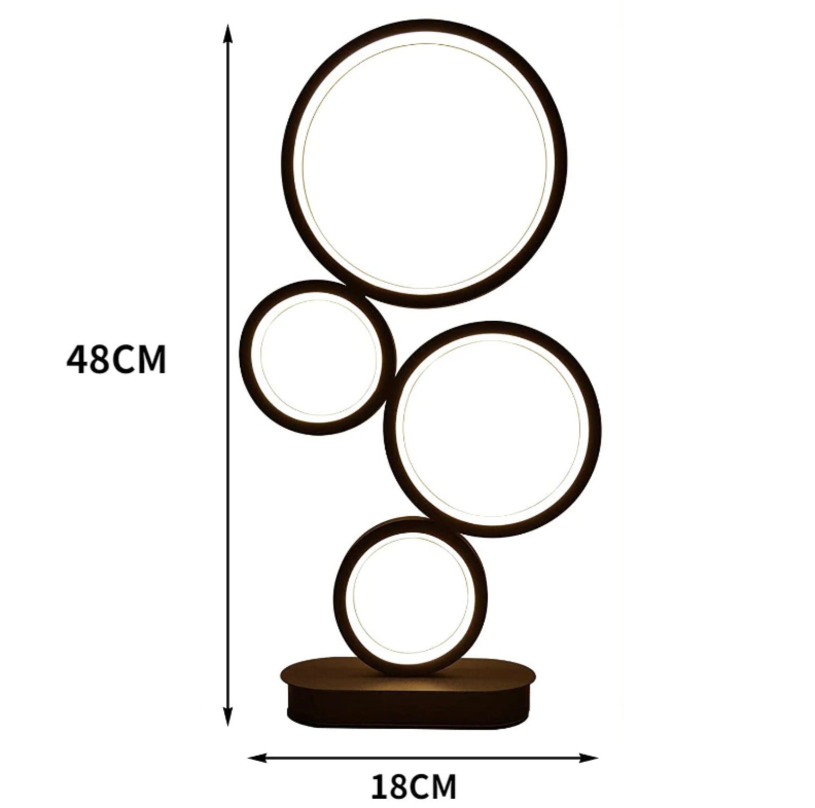 RGB LED Ring Table Lamp Smart APP Control 8W Dimmable Ambient Lighting ...