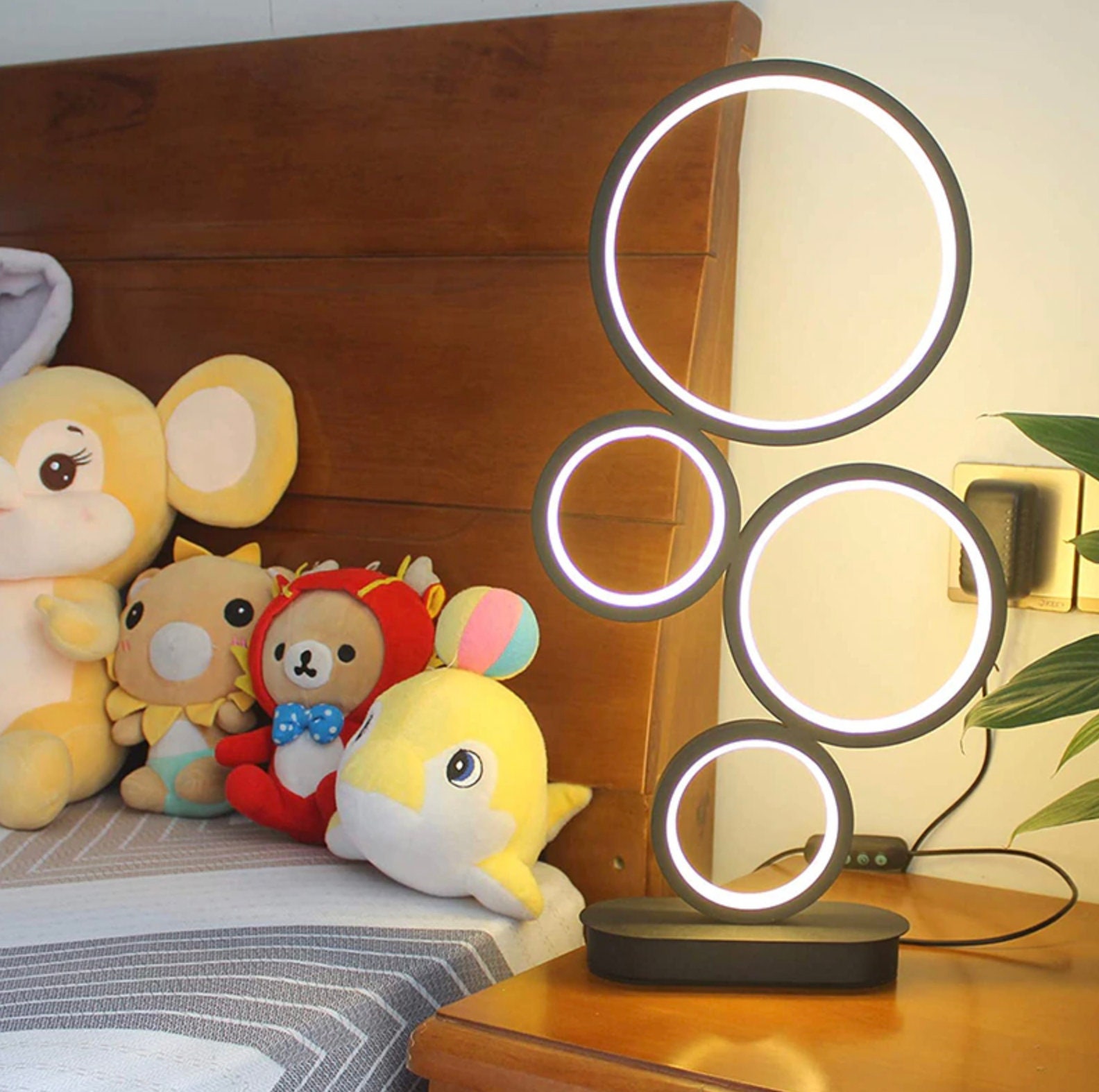 RGB LED Ring Table Lamp Smart APP Control 8W Dimmable Ambient Lighting ...