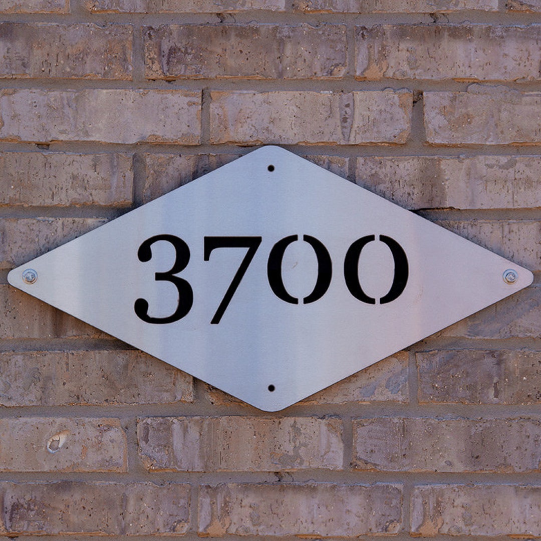 Custom Address Sign! Brushed Aluminum, Modern Finish. - Etsy