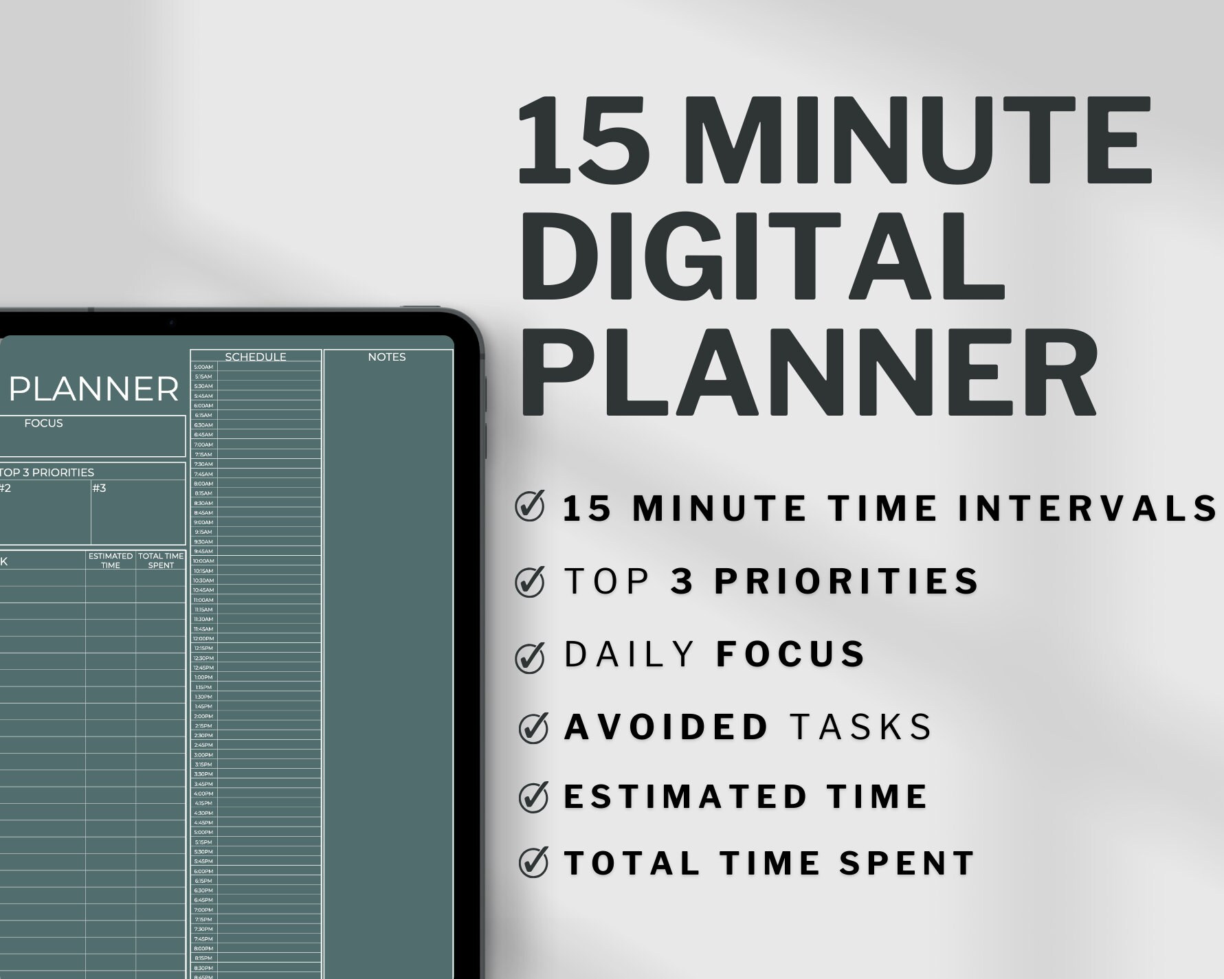 15 Minute Planner Digital Planner for Business Professionals - Etsy