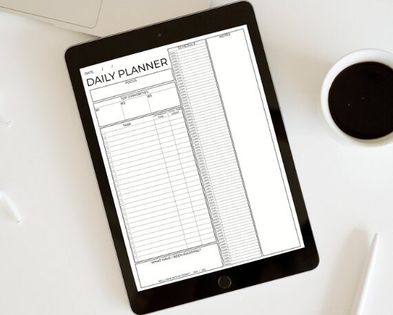 Daily Work Planner | 15 Minute Planner | Daily Planner | Digital Work ...