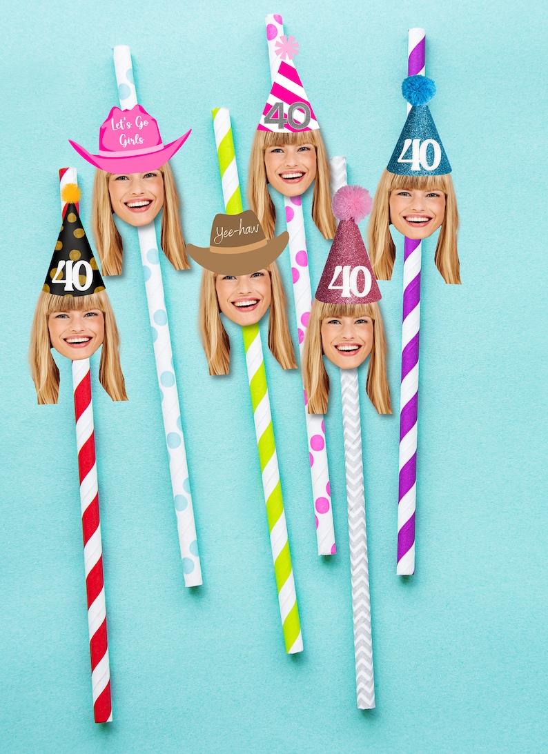 Custom Face Straws, Personalized Face, Party Straws, Personalized ...