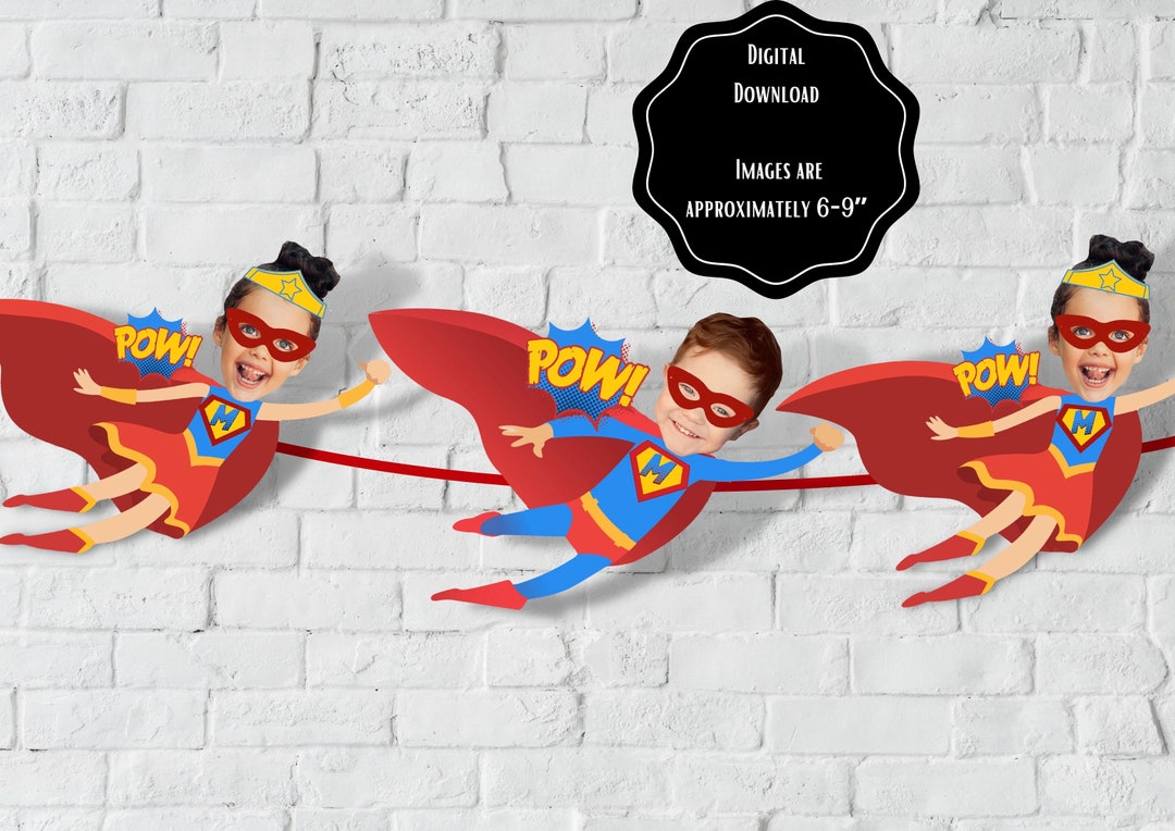 Custom Photo Super Hero Banner, Printable Banner, Child's Printable ...