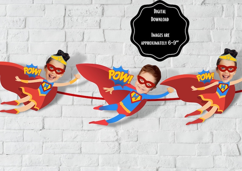 Custom Photo Super Hero Banner, Printable Banner, Child's Printable ...