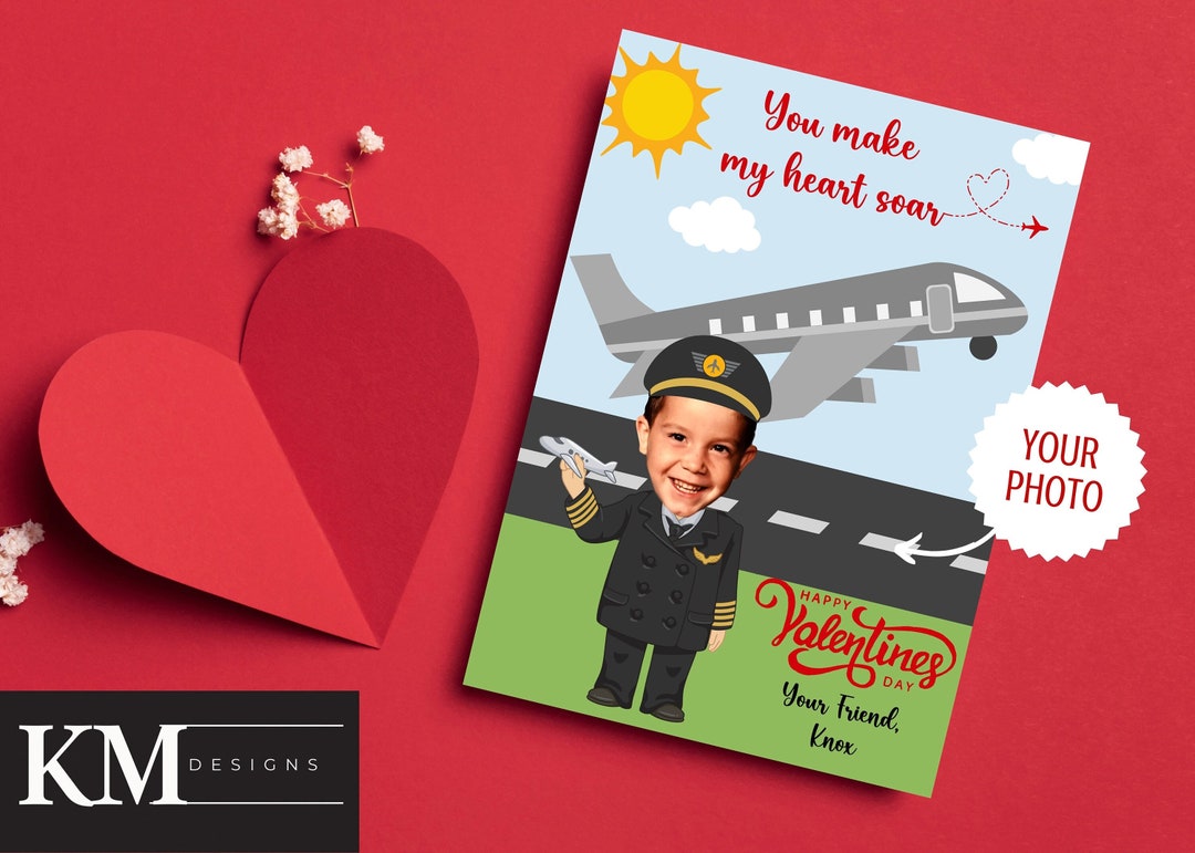 Airplane Valentines, Boy Airplane Valentine Cards, Personalized ...