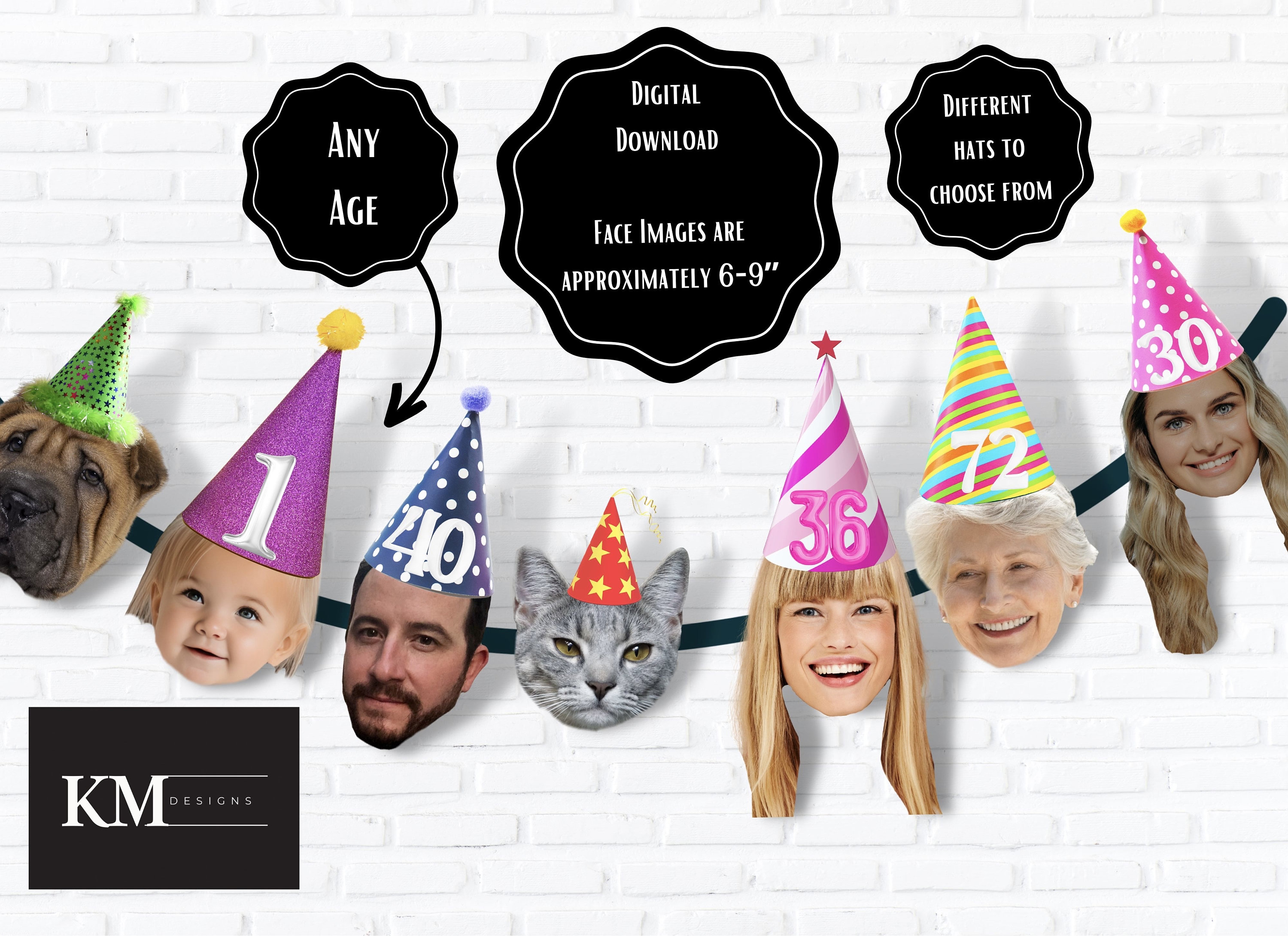 Custom Photo Banner | Face Banner | Printable | Face | Birthday | Party ...