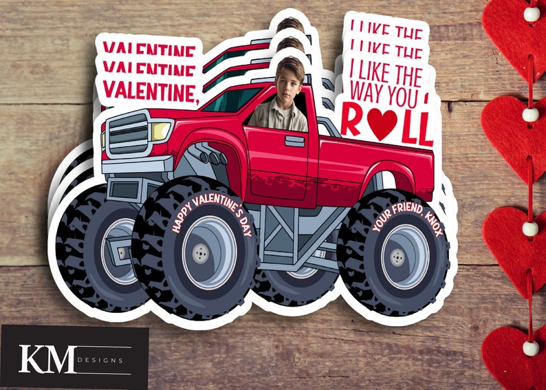 Monster Truck Photo Valentine's Day Card, Monster Truck Valentine Card ...