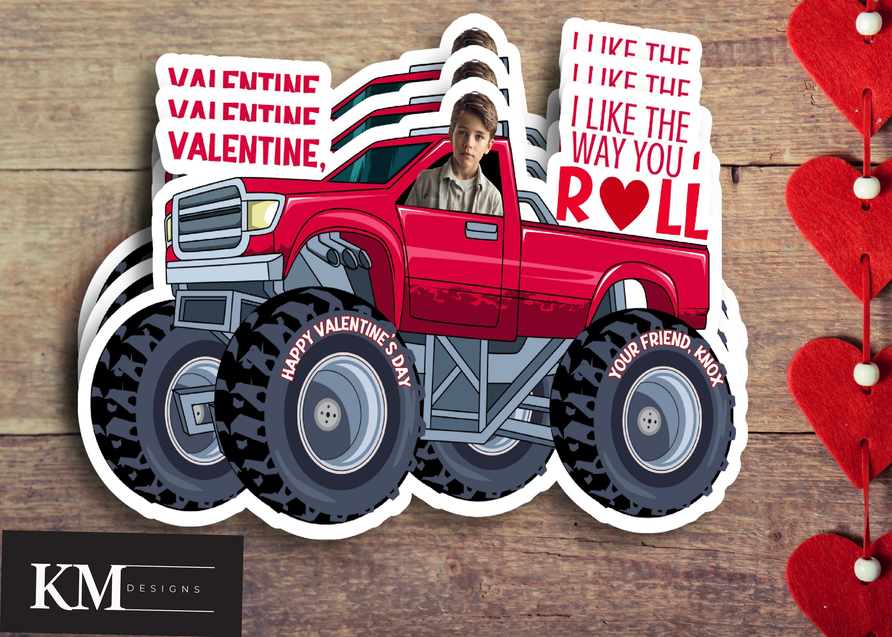 Monster Truck Photo Valentine's Day Card, Monster Truck Valentine Card ...