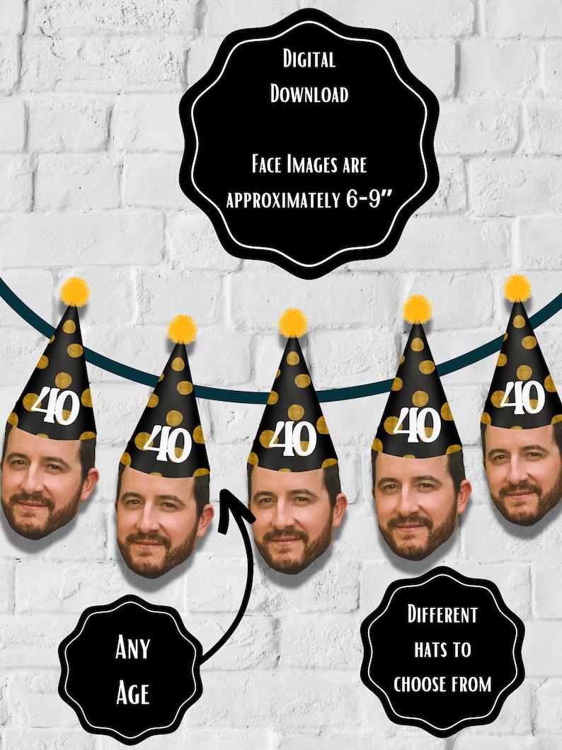 Custom Photo Banner Face Banner Printable Face - Etsy