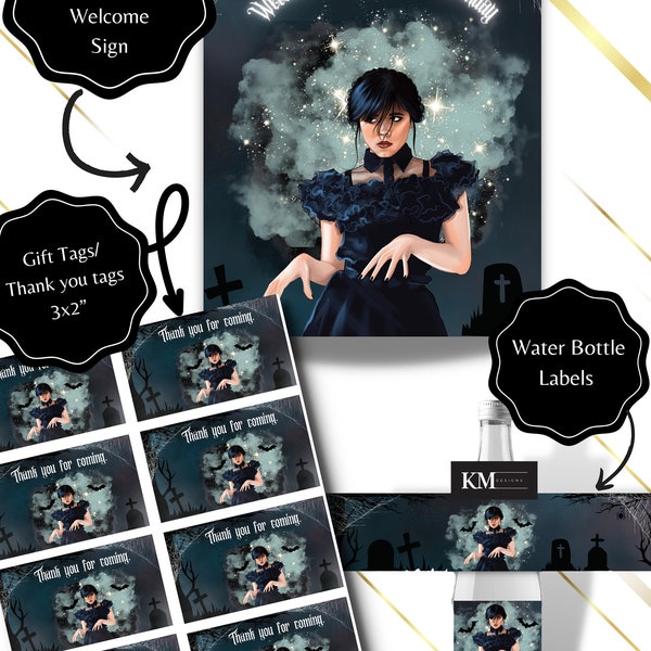 Wednesday Addams Water Bottle Labels - Etsy