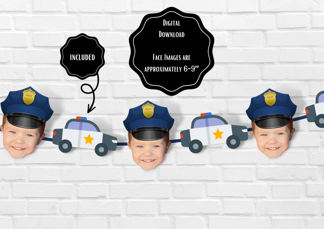 Custom Face Banner, Personalized POLICE Officer Face Banner ...
