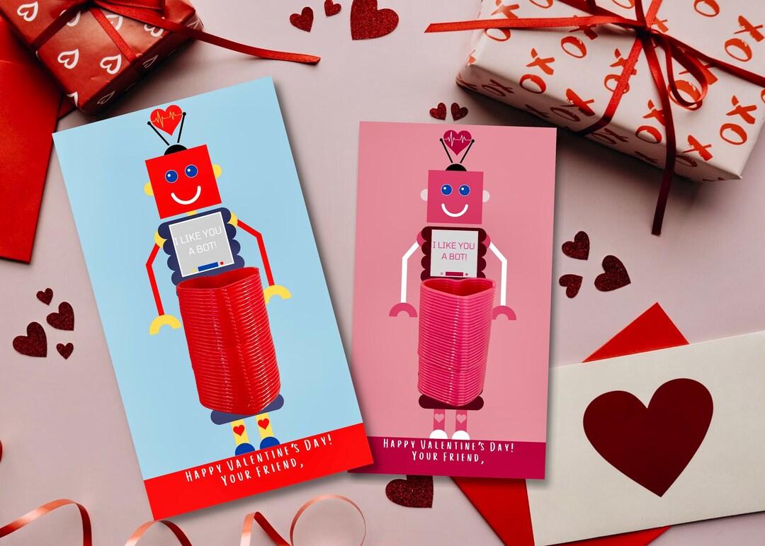 Valentine’s for Kids, Robot Valentine’s Day Cards, Class Valentines ...
