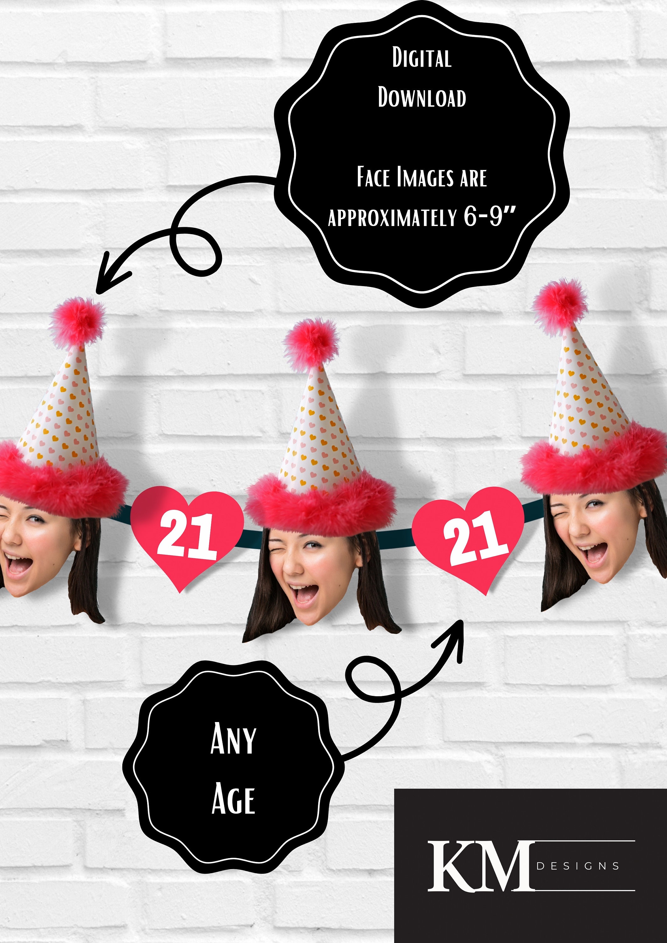 Custom Photo Banner Face Banner Printable Face - Etsy