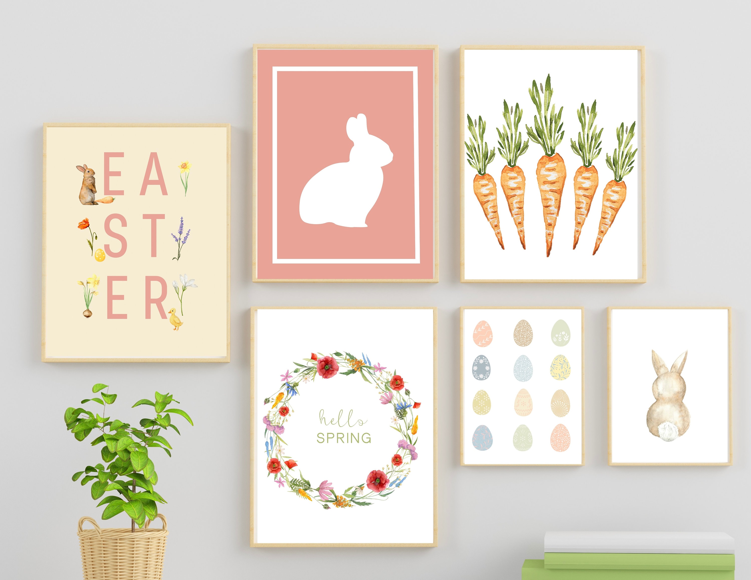 Easter Printable Wall Art Bundle Set of 6 Spring Home Decor - Etsy