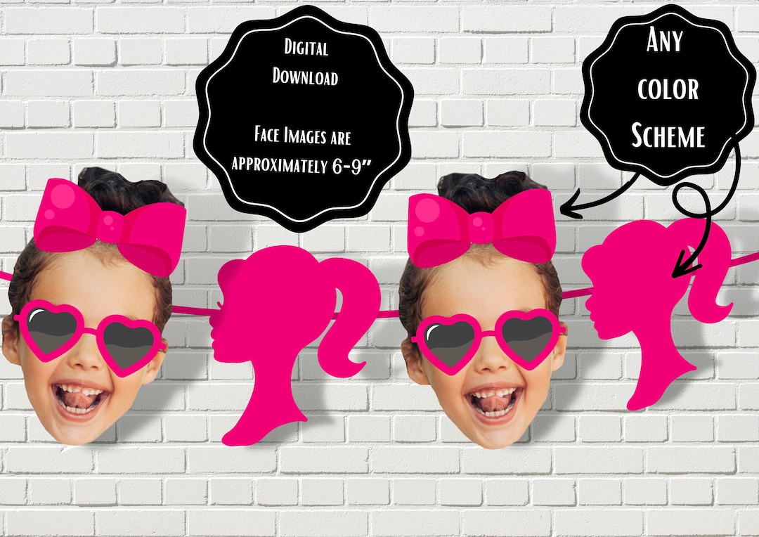 Custom Face Banner, Personalized Photo Banner, Doll Face Banner, Dolly ...